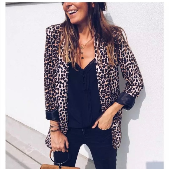 Jackets & Coats | Leopard Print Blazer | Poshmark